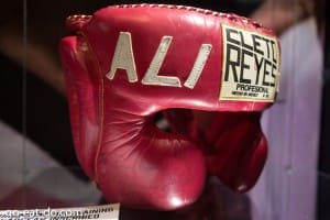 Headguard signed by Muhammad Ali to Sylvester Stallone displayed in the ...
