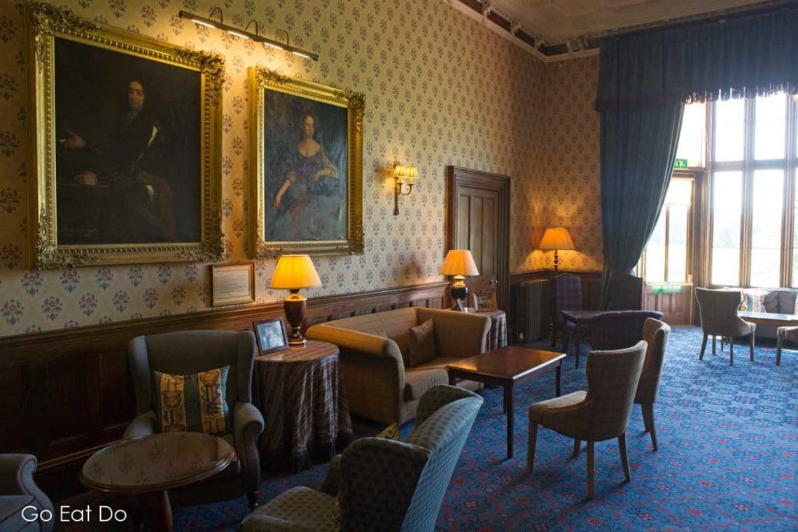 The lounge is a lovely place for a pre-dinner aperitif at Matfen Hall ...