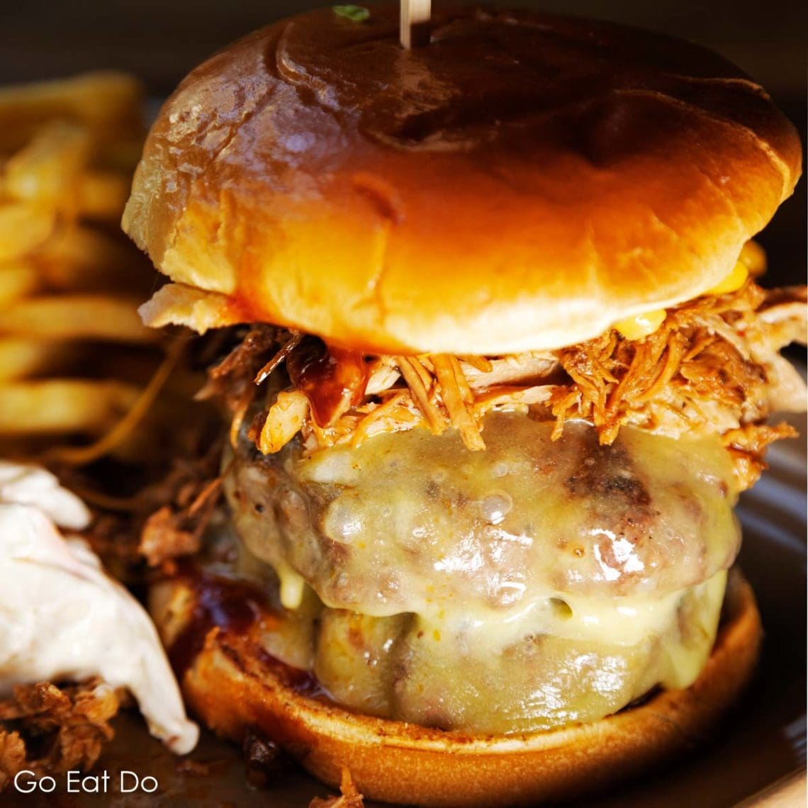 Cheeseburger in a brioche bun served at one of the burger restaurants ...