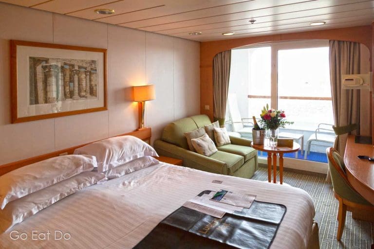 Balcony cabin about the MV Aurora, a cruise ship operated by P&O ...