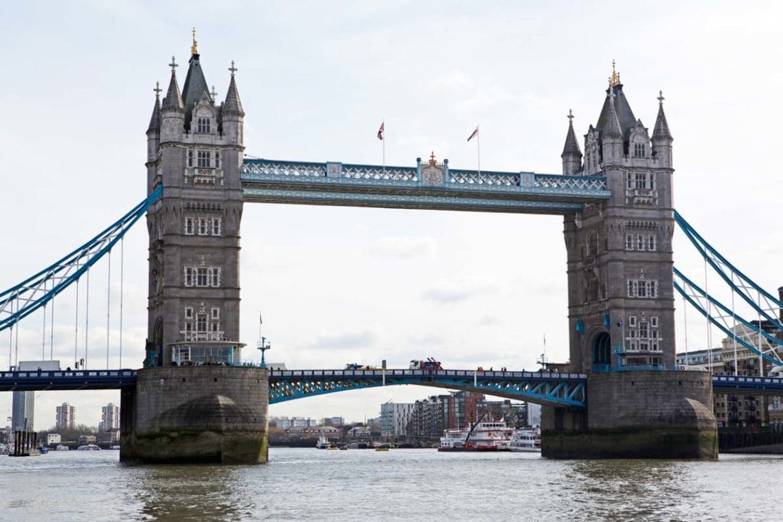 London’s Tower Bridge seen while sightseeing in England | Go Eat Do
