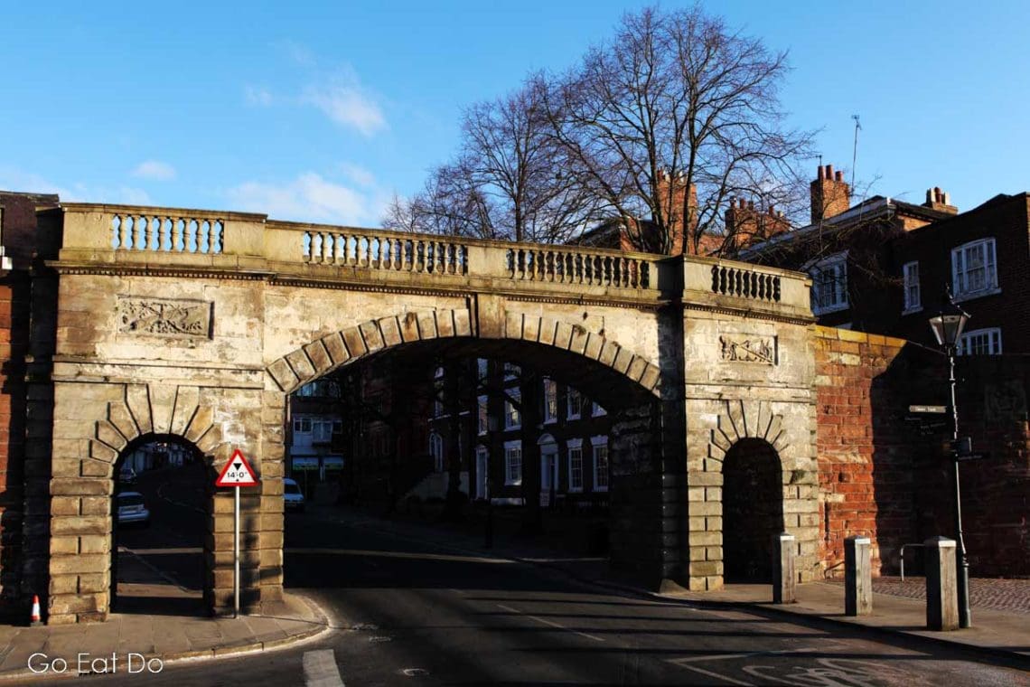 Bridgegate, near the River Dee, forms part of the Chester City Walls ...
