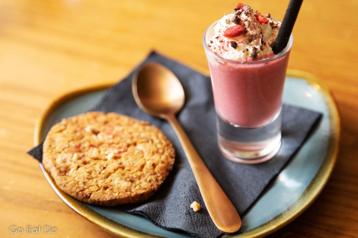 Cookie and milkshake dessert the final dish of the multi-course tasting ...