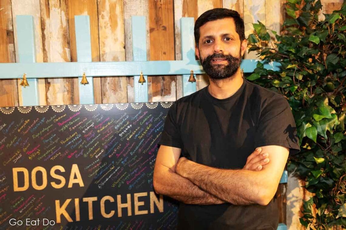 Sudharsan Murugavel, or Sud, co-founder and chef at Dosa Kitchen Dosa ...